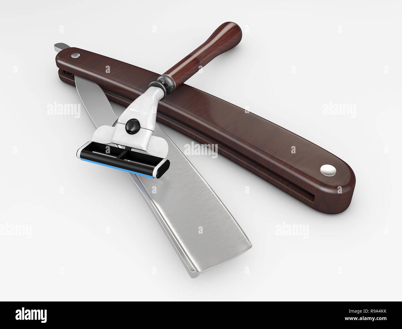 Vintage shaving blade isolated on white background 3d illustration ...