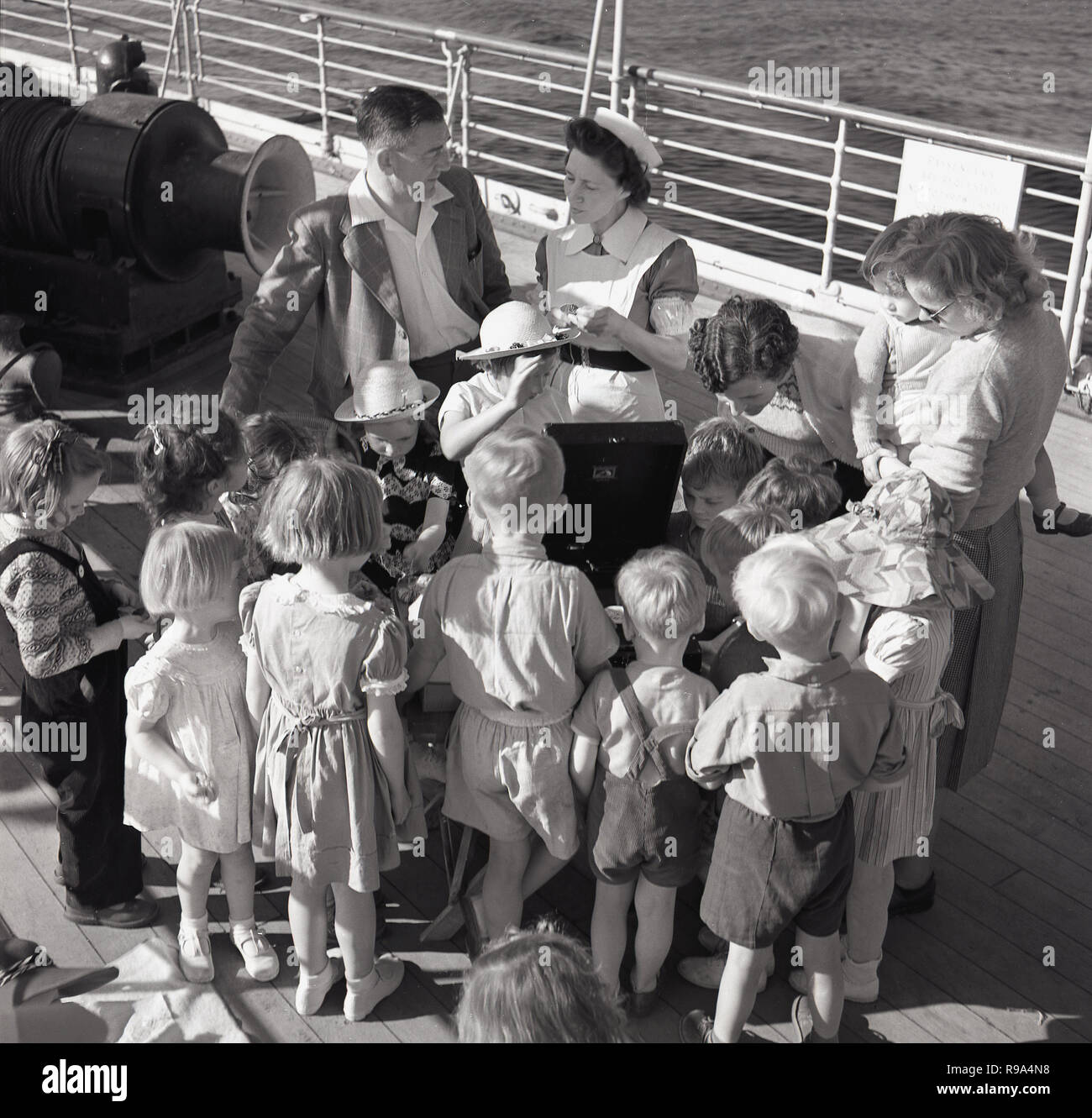 1950s, historical, on board the union-castle steamship 'Kenya', the ...