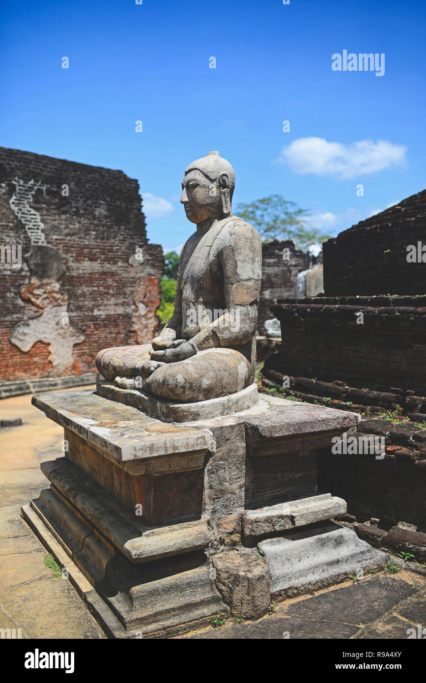 The Vatadage, a circular relic house typical of its kind in the Sacred ...