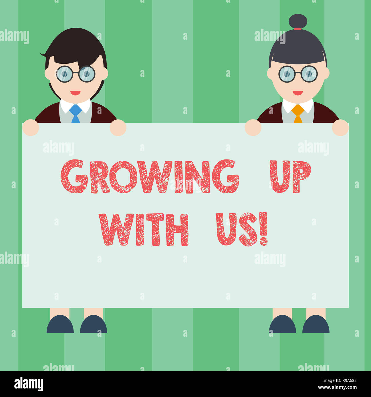 Handwriting text writing Growing Up With Us. Concept meaning Offering ...