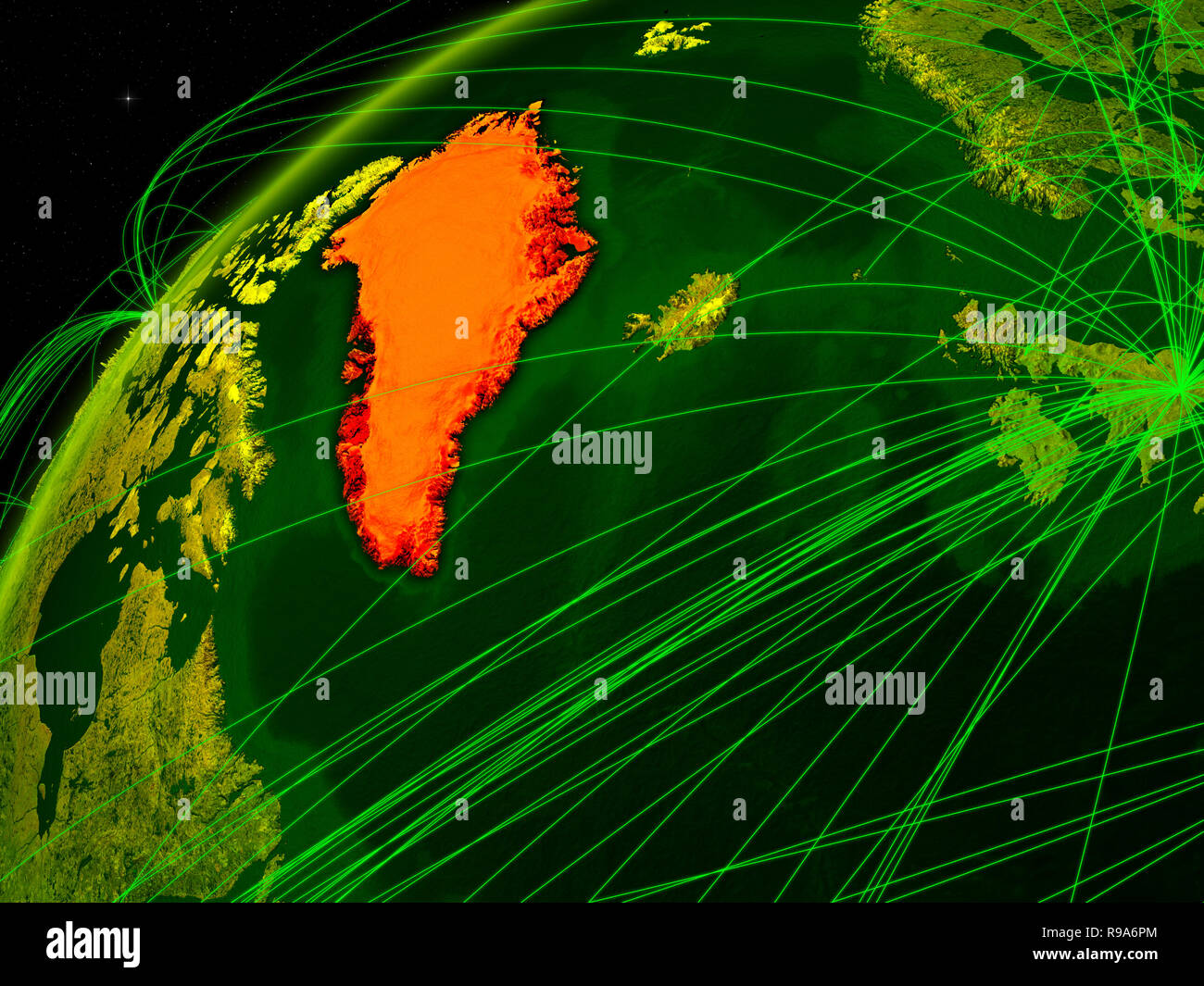 Greenland on model of green planet Earth with international networks ...