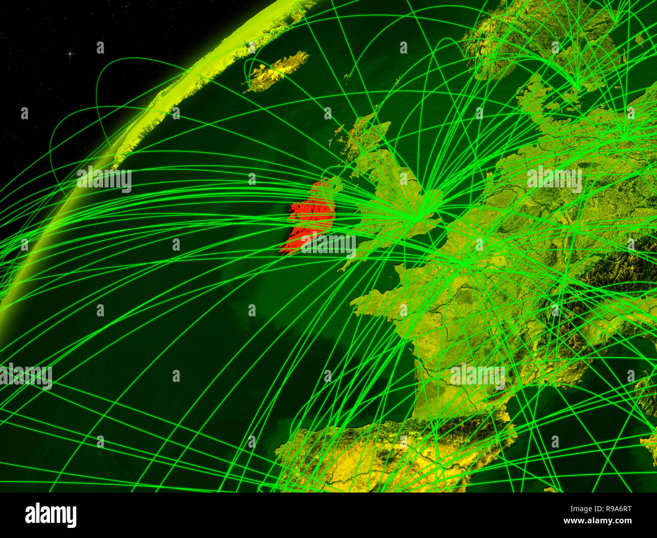 Ireland on model of green planet Earth with international networks ...