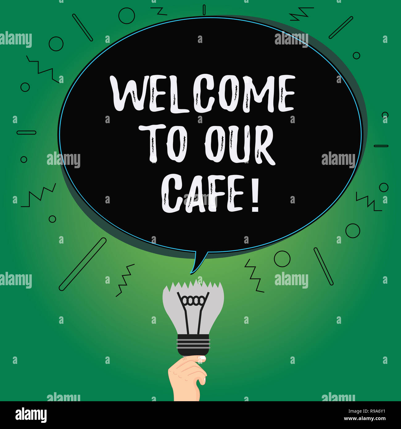 Text sign showing Welcome To Our Cafe. Conceptual photo Greeting ...