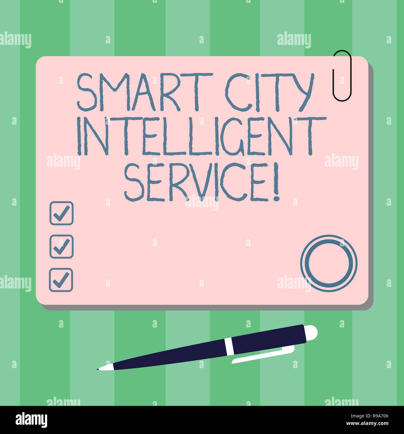 Writing note showing Smart City Intelligent Service. Business photo ...