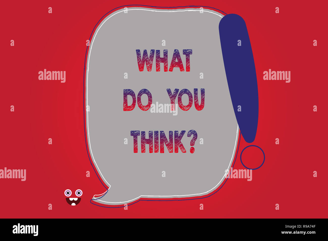 Text sign showing What Do You Thinkquestion. Conceptual photo Tell us ...