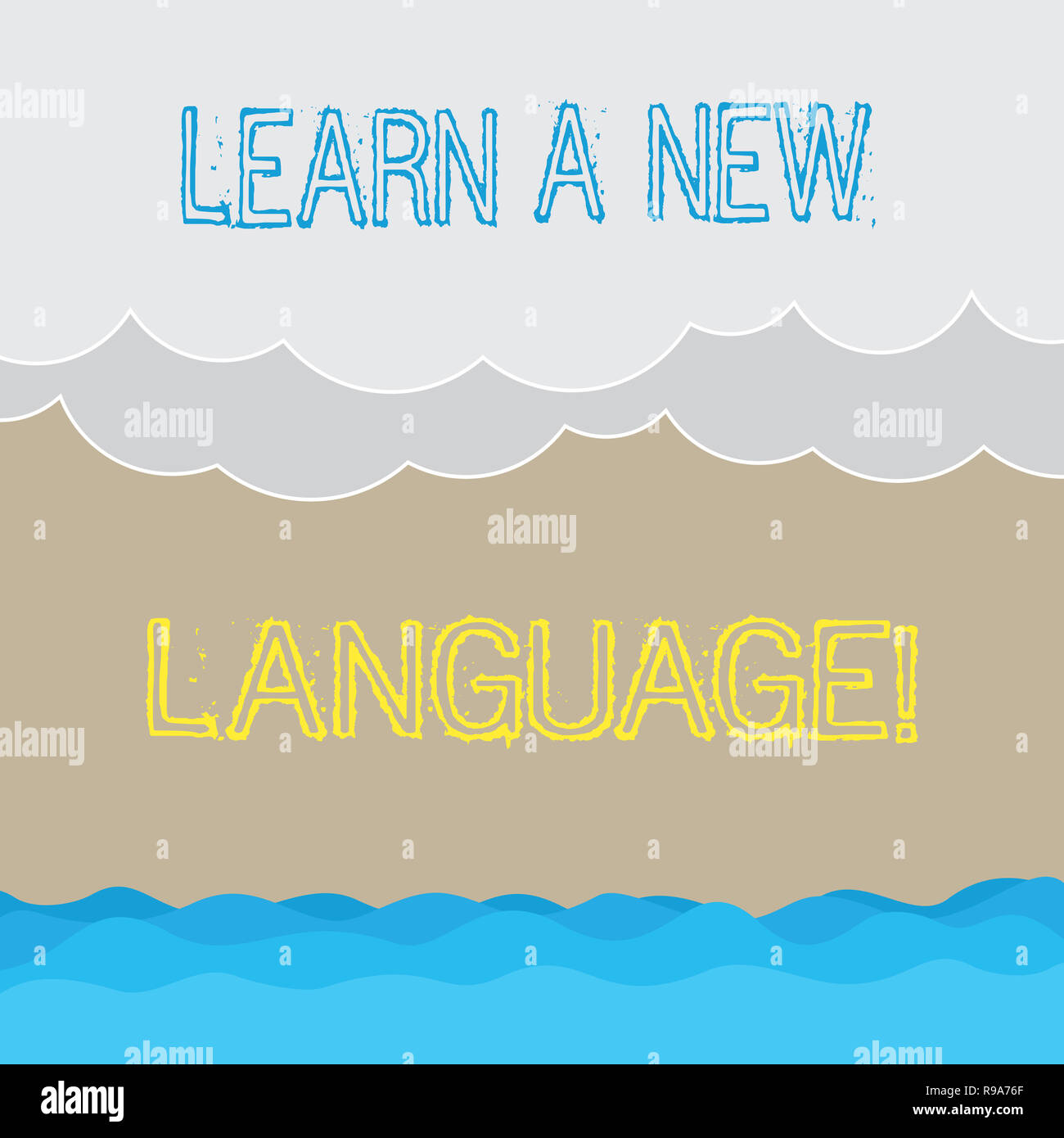 Handwriting text writing Learn A New Language. Concept meaning Study ...