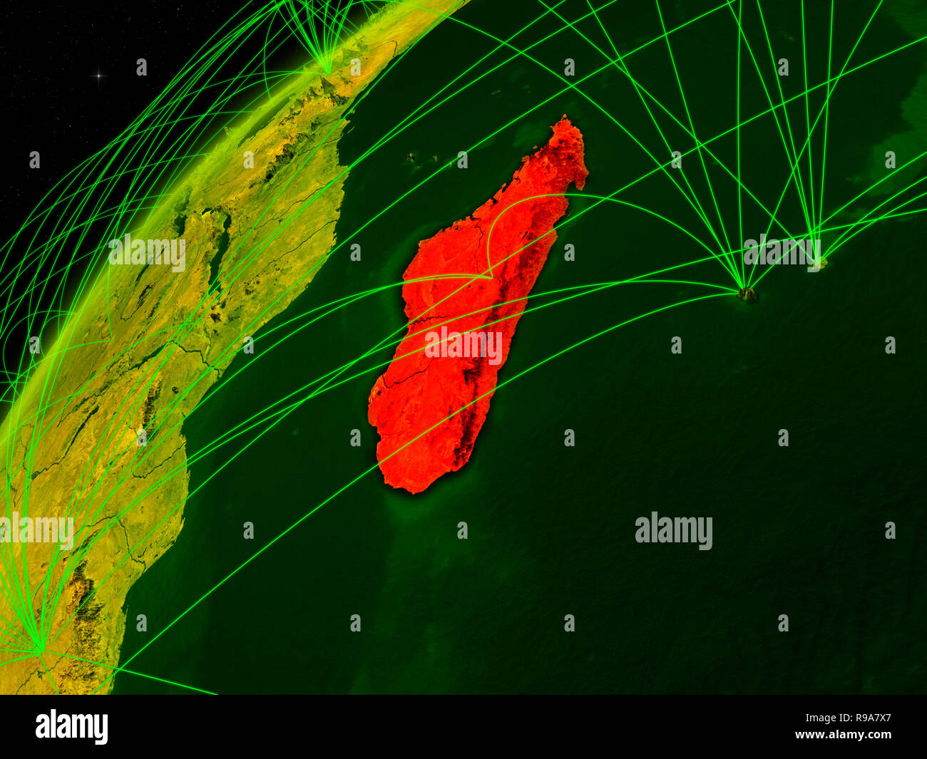 Madagascar on model of green planet Earth with international networks ...