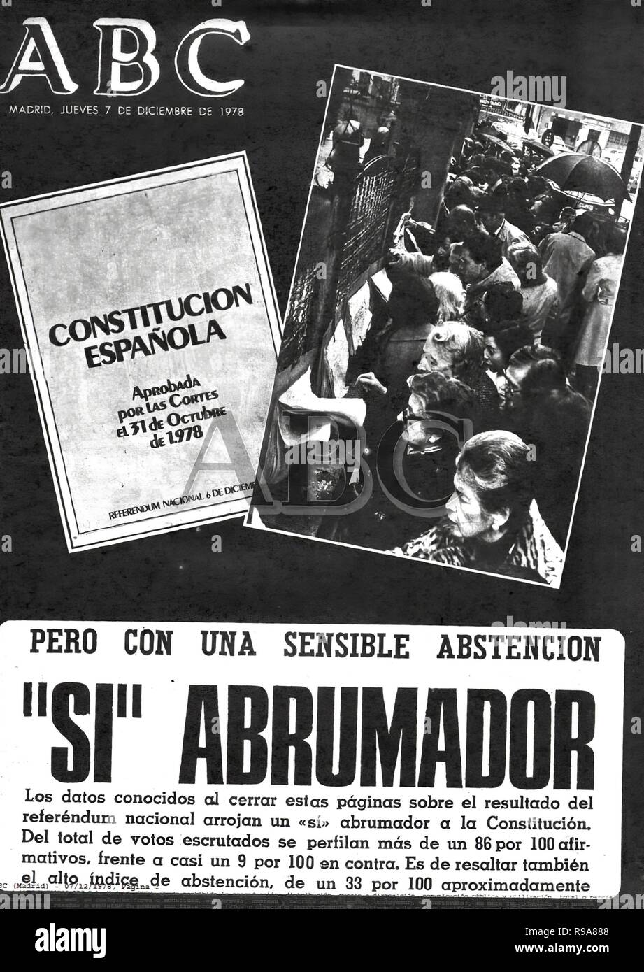 Portada diario ABC 7 diciembre 1978 Stock Photo - Alamy