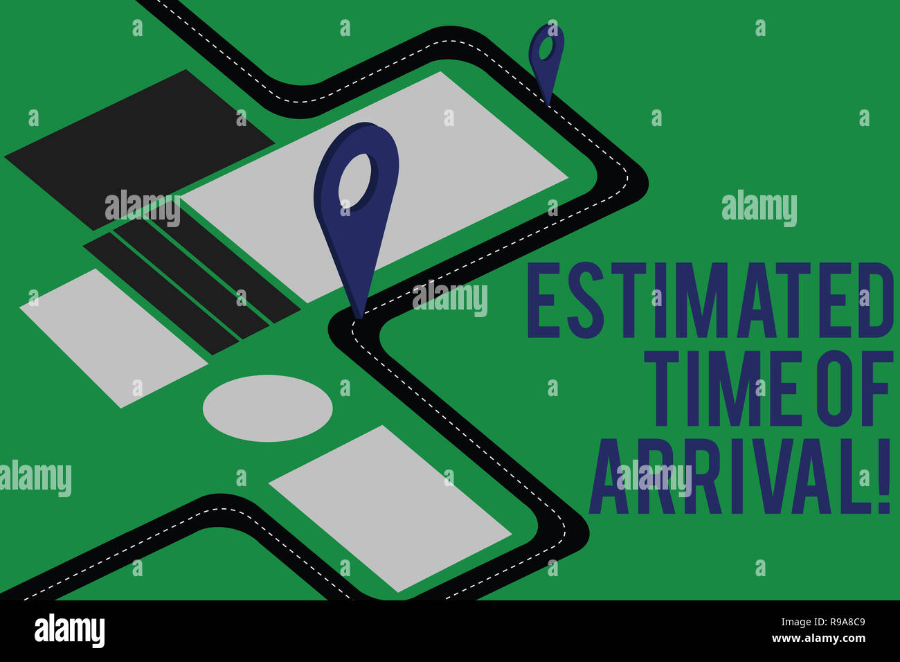 Text sign showing Estimated Time Of Arrival. Conceptual photo Hours at ...