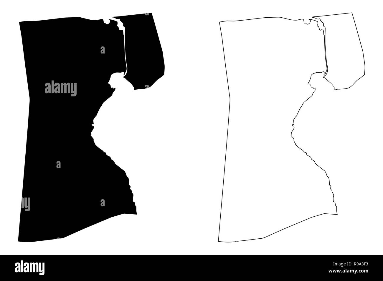 Suez Governorate (Governorates of Egypt, Arab Republic of Egypt) map ...