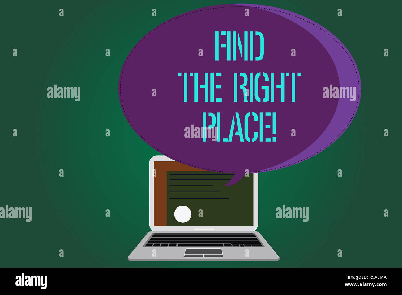 Word writing text Find The Right Place. Business concept for Searching ...