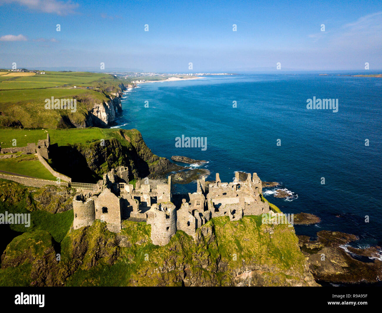 Dunluce castle aerial hi-res stock photography and images - Alamy