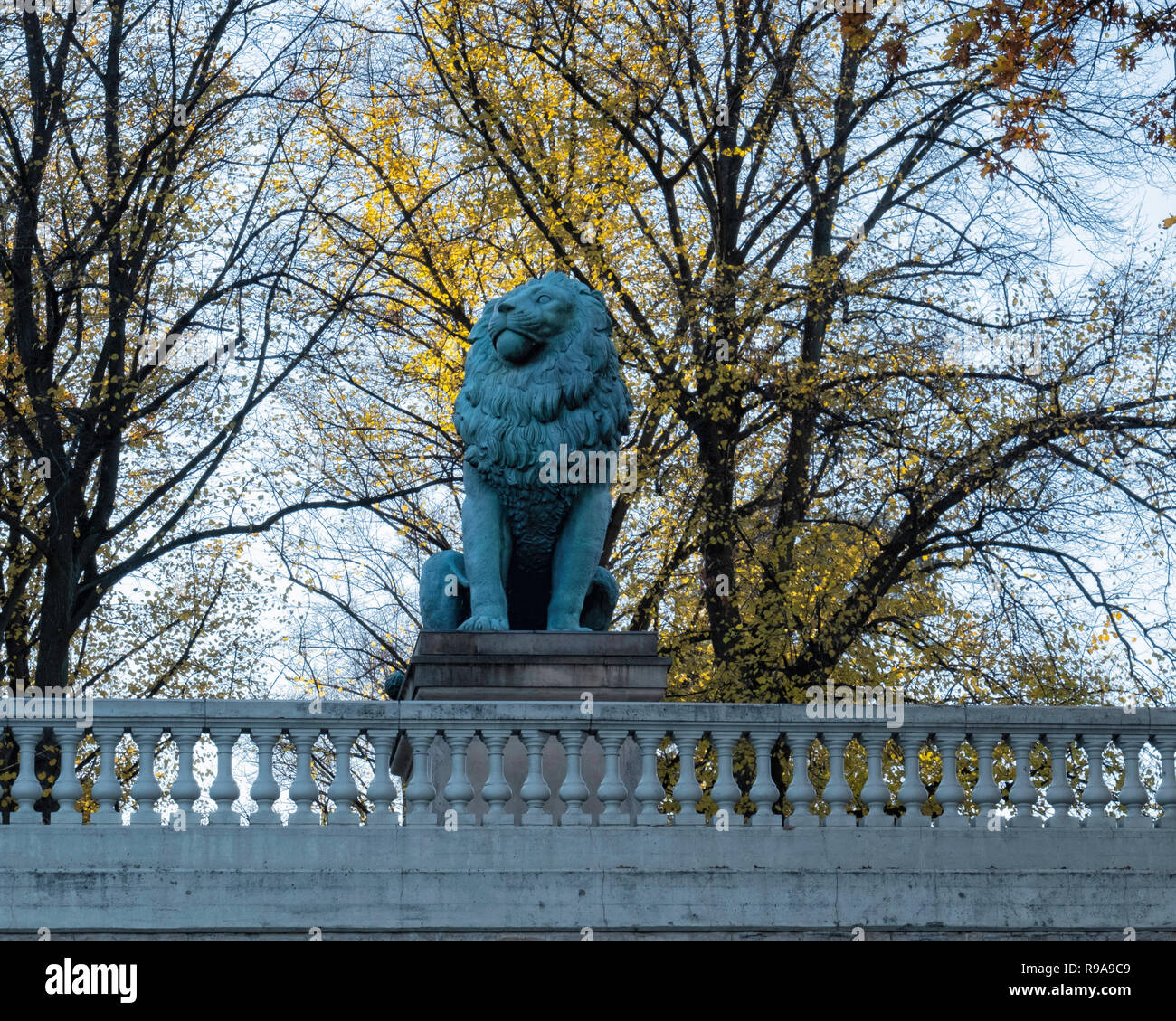Berlin, Wannsee. Flensburg Lion. Zinc copy of sculpture by Danish ...