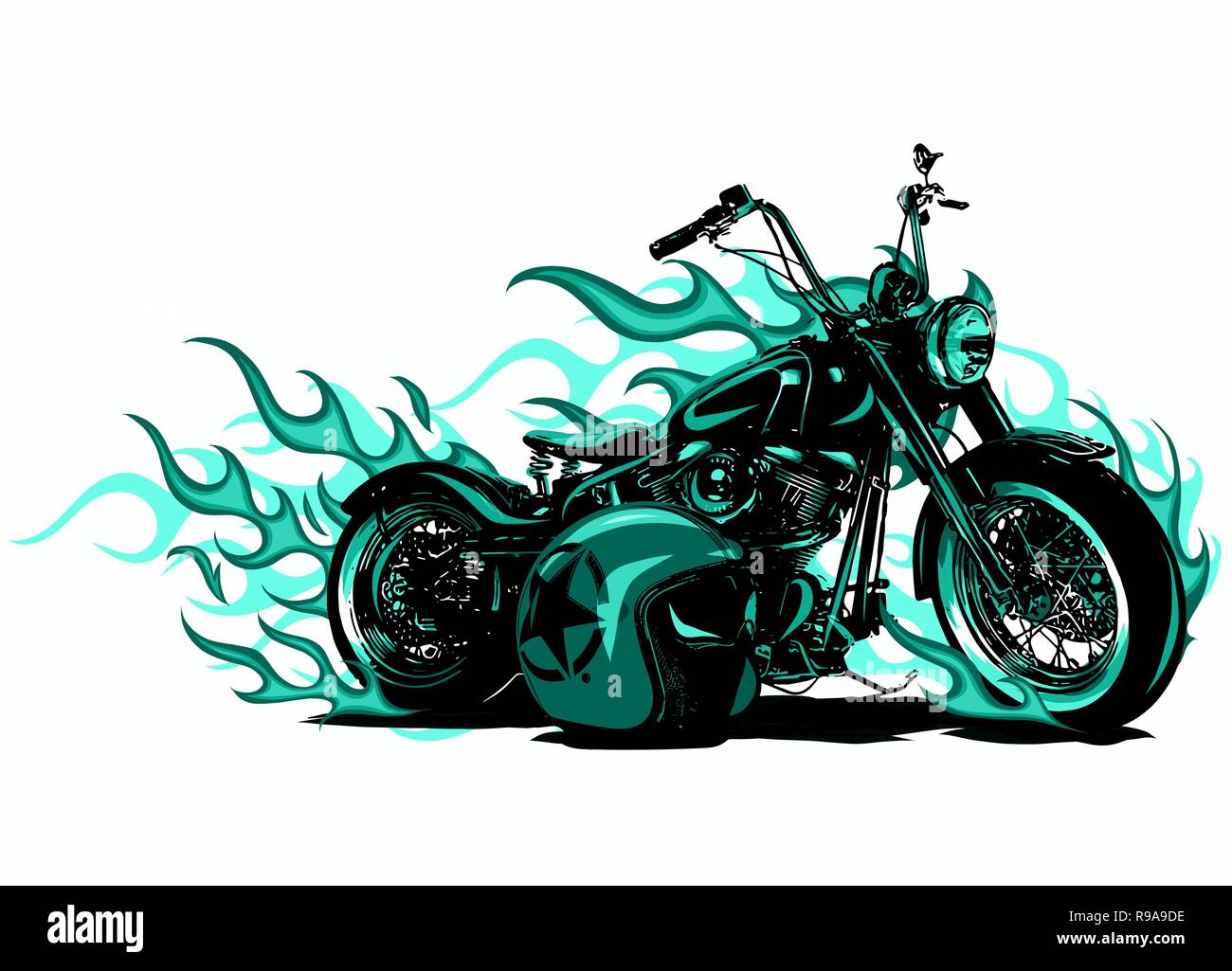 Flaming wheel Stock Vector Images - Alamy