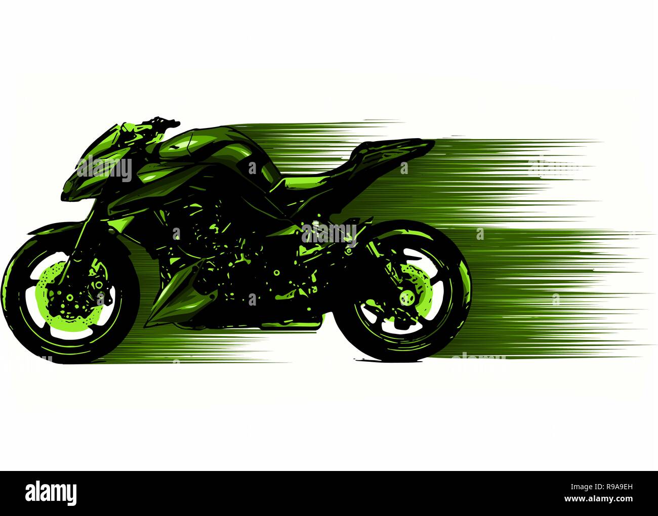 Artistic stylized motorcycle racer in motion. illustration Stock Vector ...