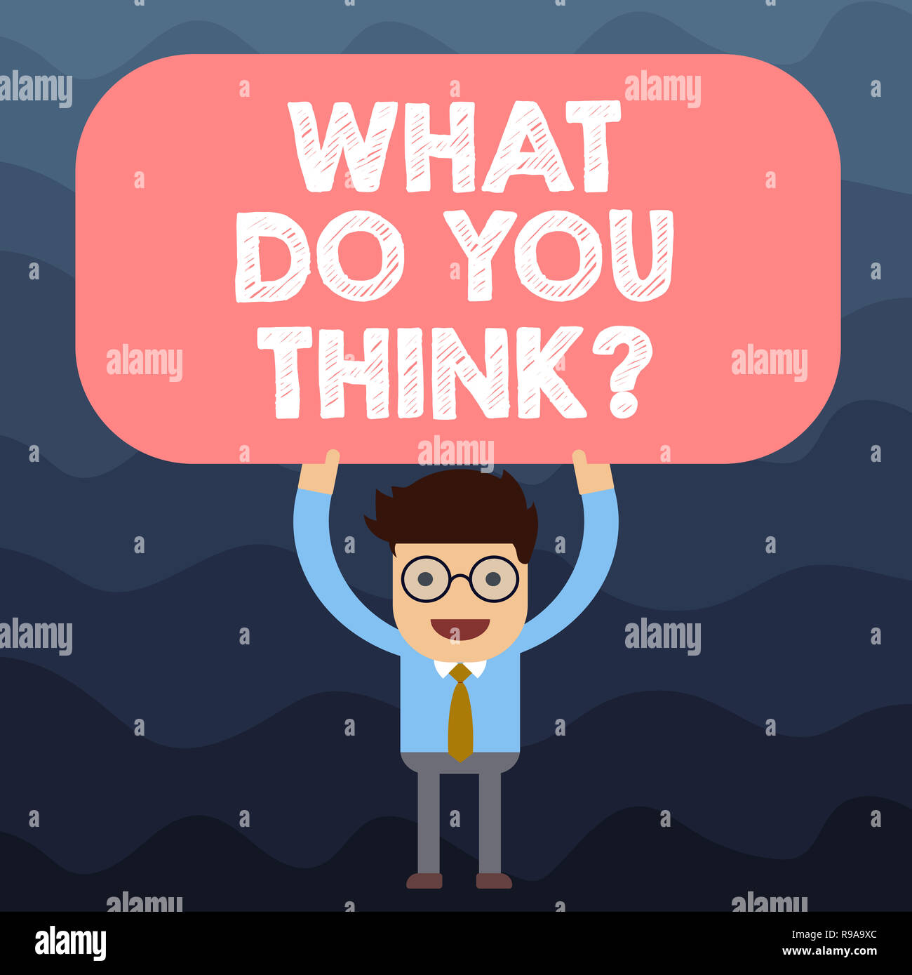 Text sign showing What Do You Thinkquestion. Conceptual photo Tell us ...