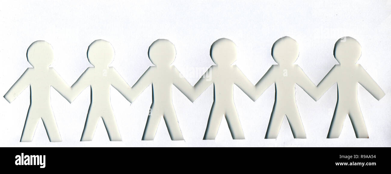 light and dark paper men on white background Stock Photo - Alamy