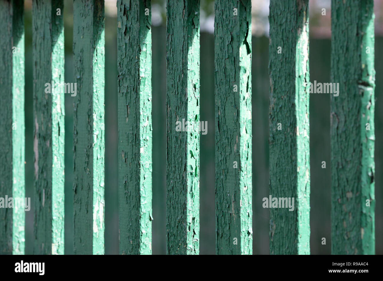 texture of an old green fence from a fence close up Stock Photo - Alamy