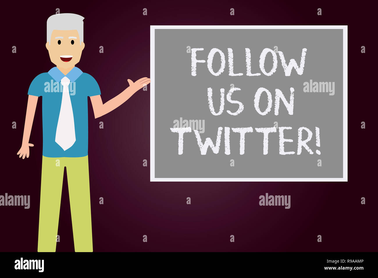 Conceptual hand writing showing Follow Us On Twitter. Business photo ...