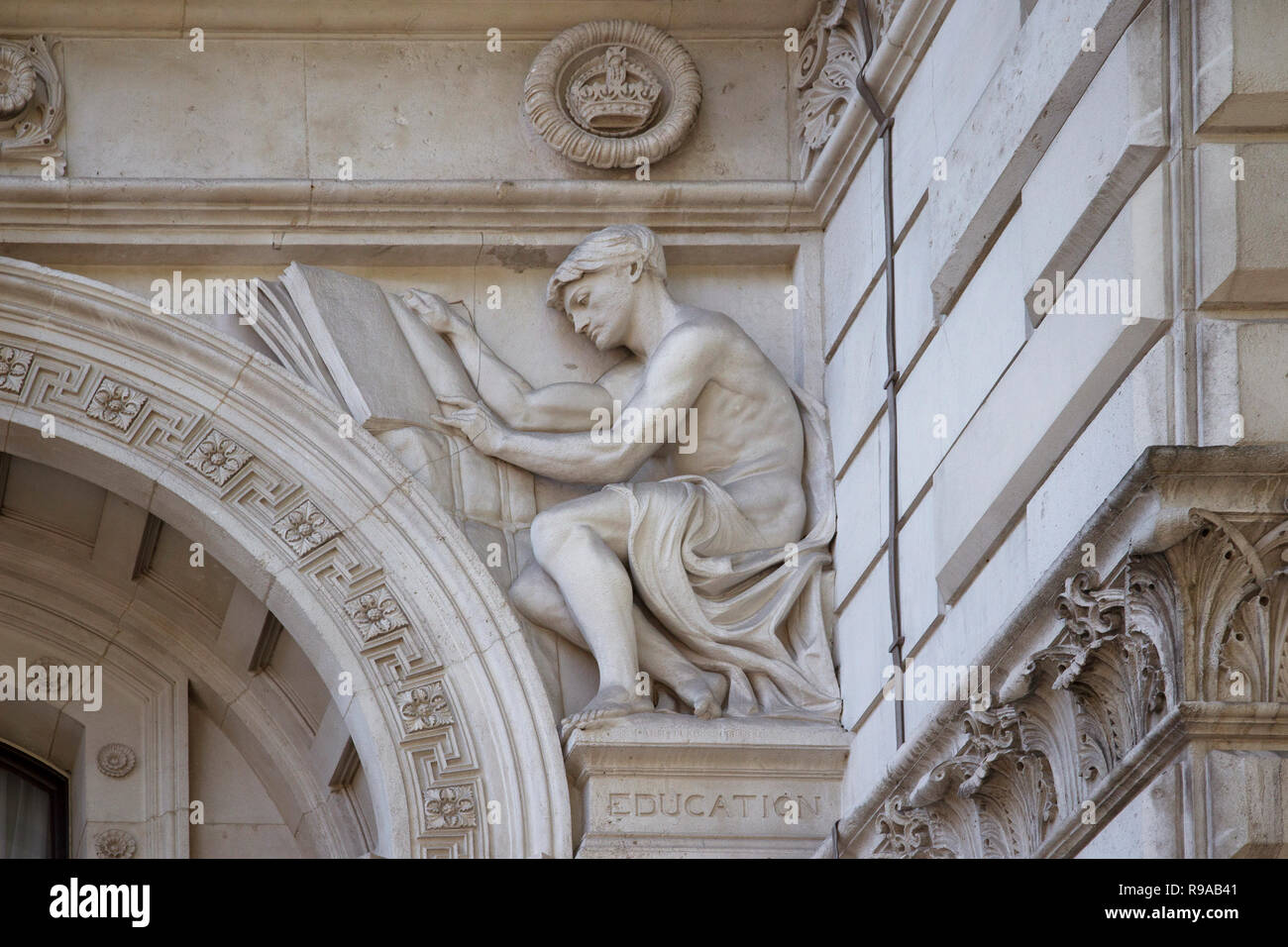 LONDON, ENGLAND - JULY 15, 2018. Architectural detail from HMRC, Her ...