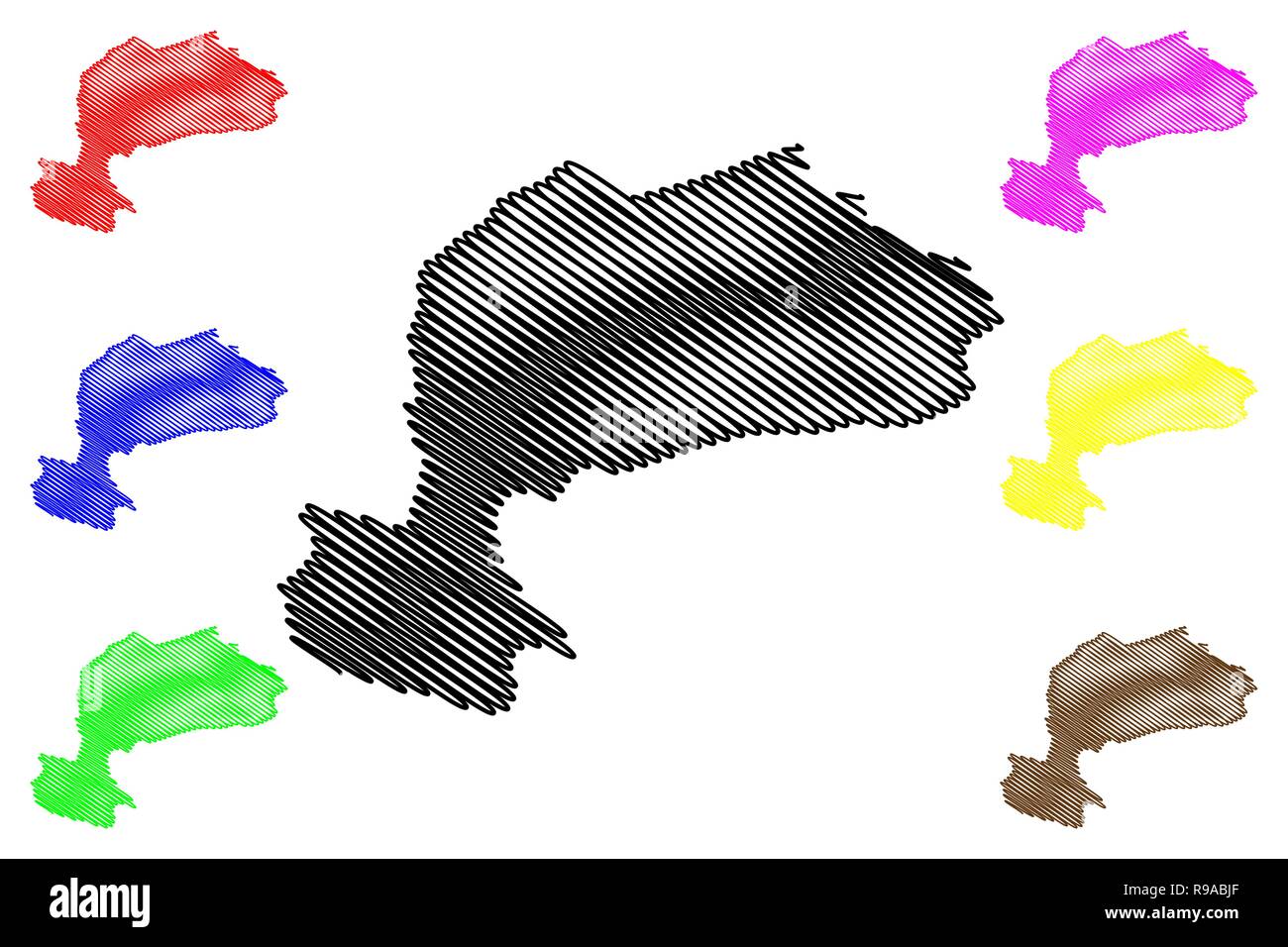 Karaman (Provinces of the Republic of Turkey) map vector illustration ...