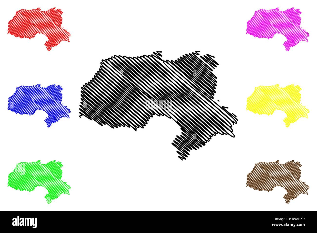 Hakkari (Provinces of the Republic of Turkey) map vector illustration ...