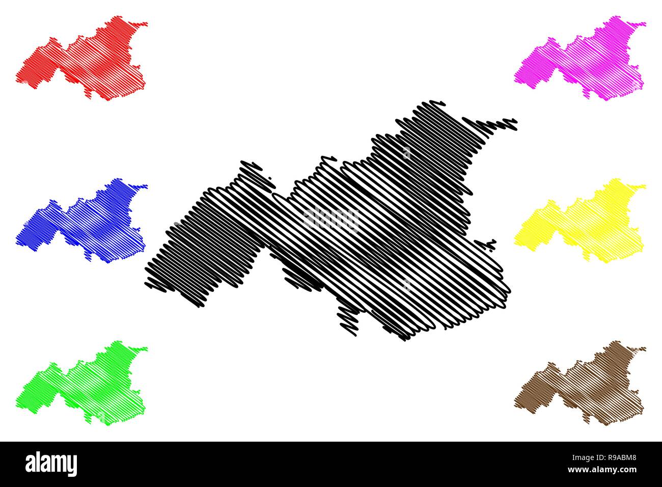 Gaziantep (Provinces of the Republic of Turkey) map vector illustration ...