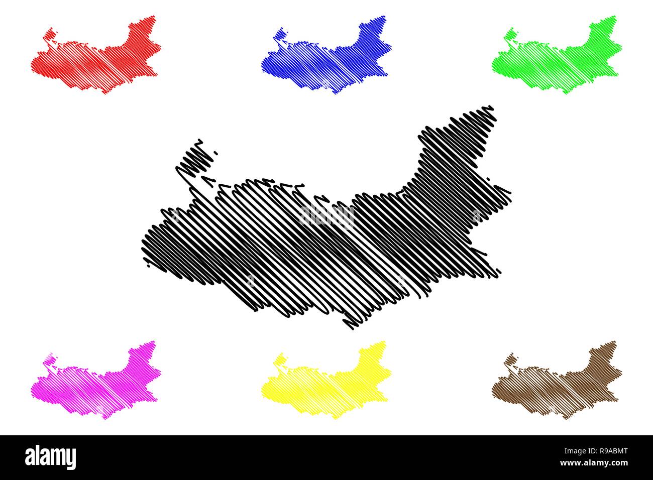 Elazig (Provinces of the Republic of Turkey) map vector illustration ...