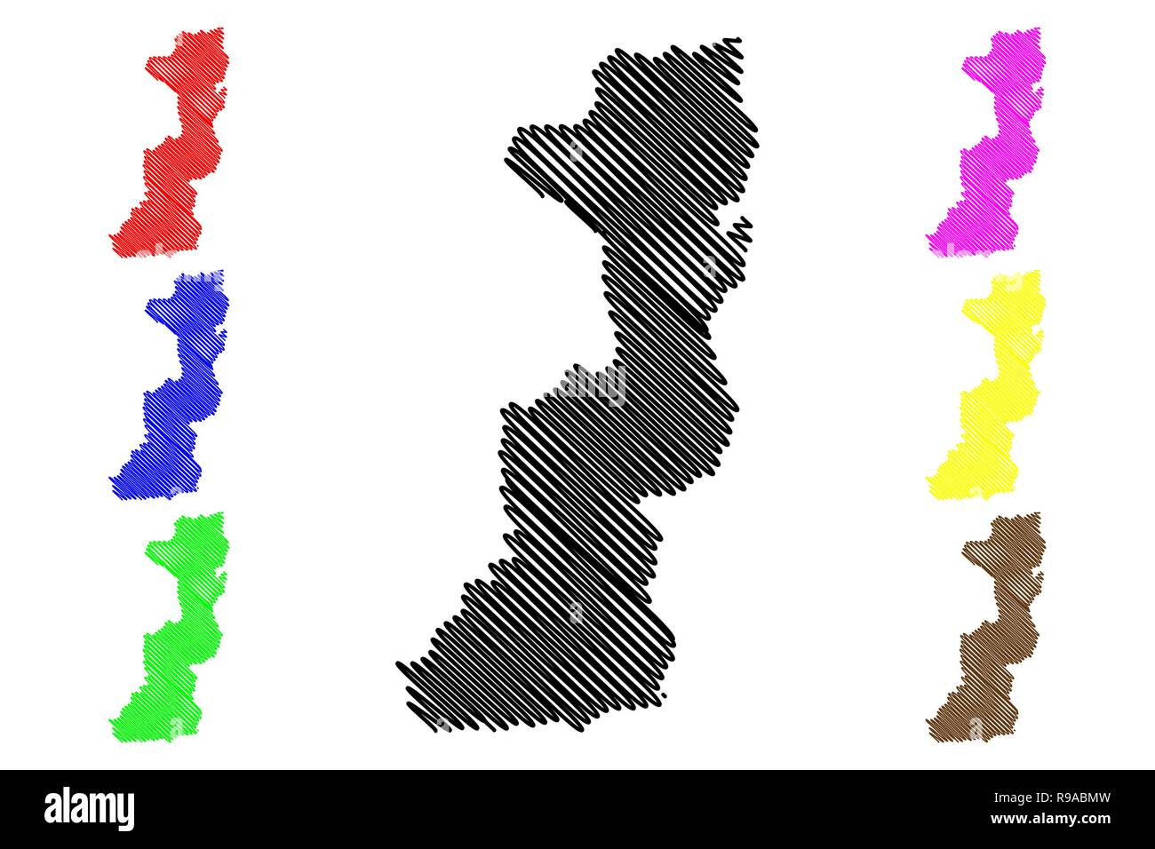 Edirne (Provinces of the Republic of Turkey) map vector illustration ...