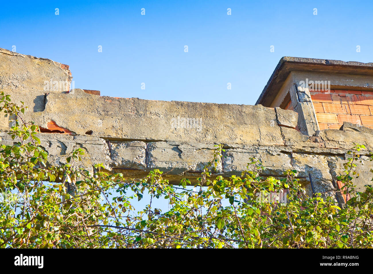 Old reinforced concrete structure that must be demolished Stock Photo ...