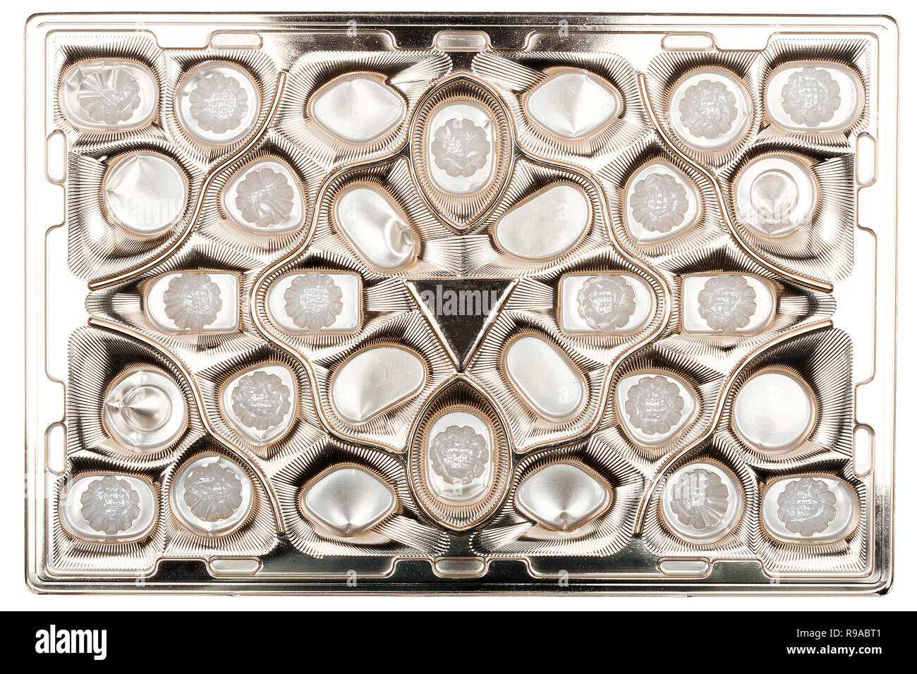 Empty plastic box of chocolates isolated on white background Stock ...