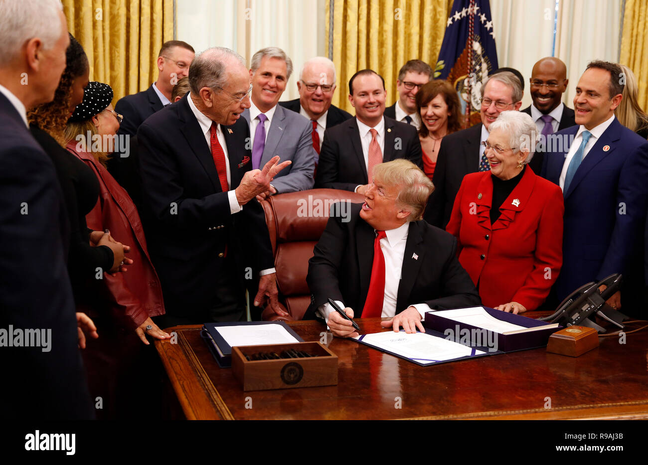 United States President Donald J. Trump participates in a signing ...
