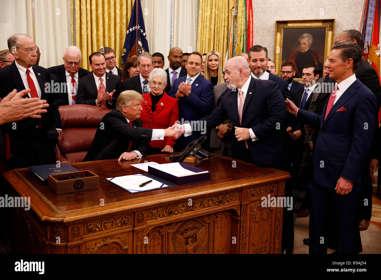 United States President Donald J. Trump participates in a signing ...
