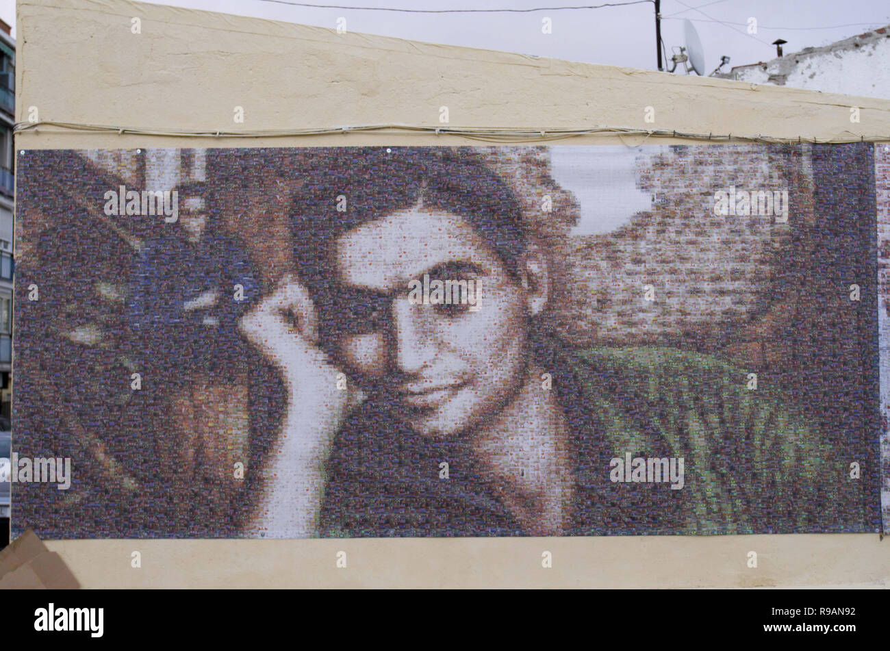 Madrid, Spain. 20th Dec, 2018. Mural of Robert Capa portrait seen in ...