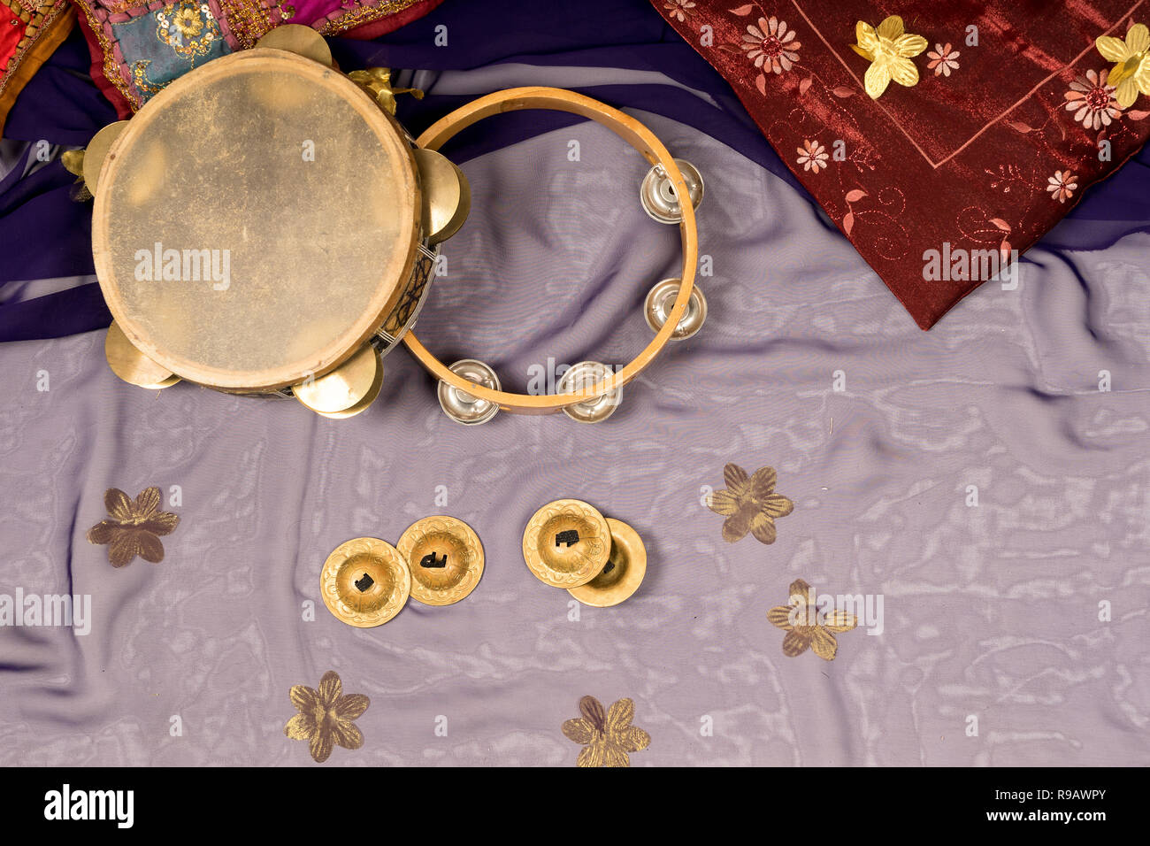 musical instruments of a bellydance percussiongroup with darbuka's ...