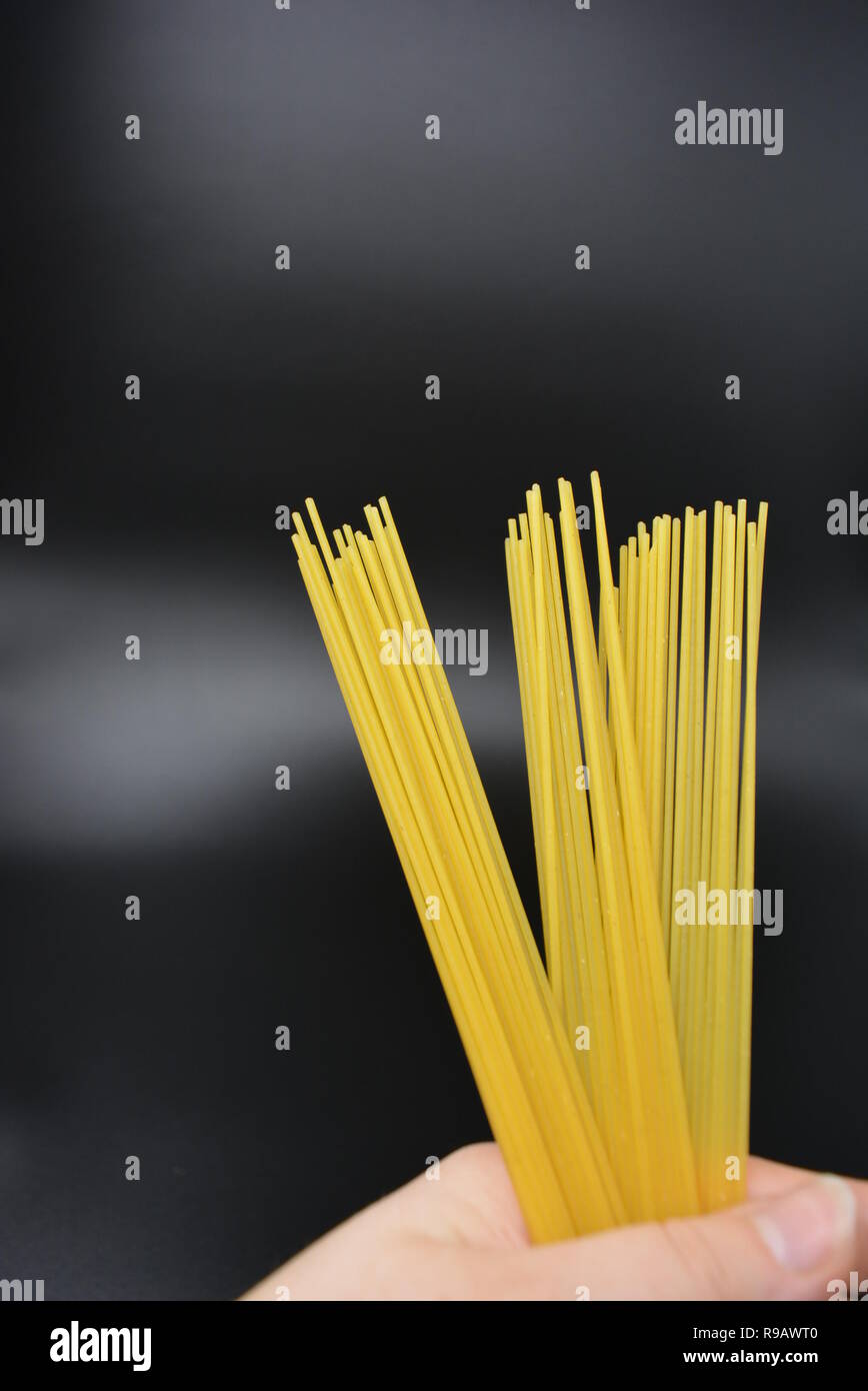 Long dry vermicelli, Italian pasta spaghetti from hard wheat varieties ...