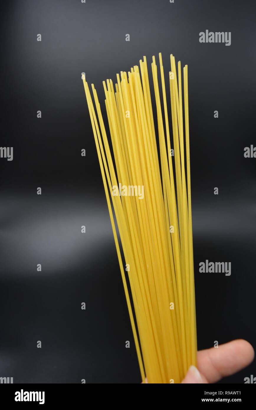 Long dry vermicelli, Italian pasta spaghetti from hard wheat varieties ...