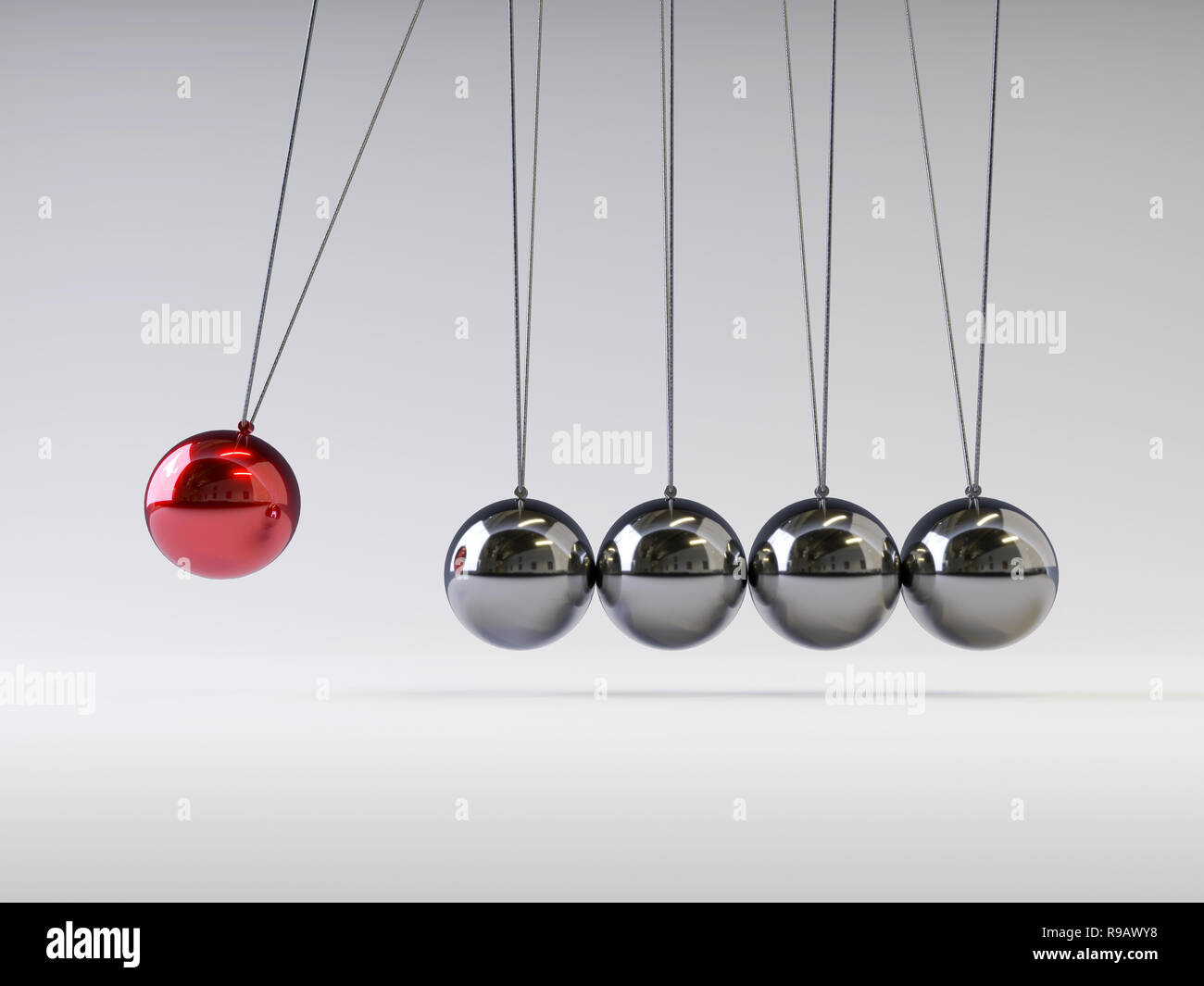 Balancing Balls Newton's Cradle, 3d rendering,conceptual image Stock ...