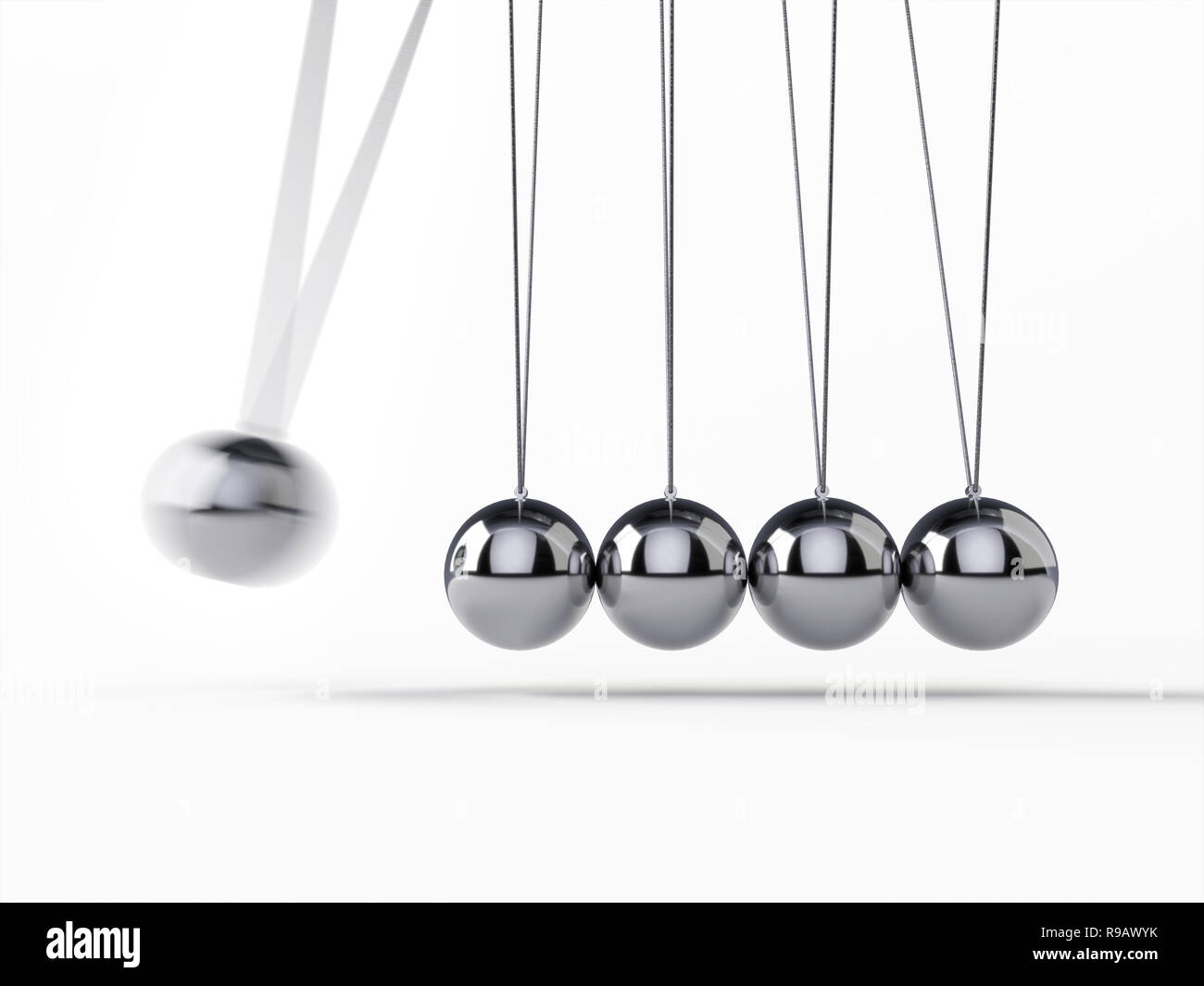 Balancing Balls Newton's Cradle, 3d rendering,conceptual image Stock ...
