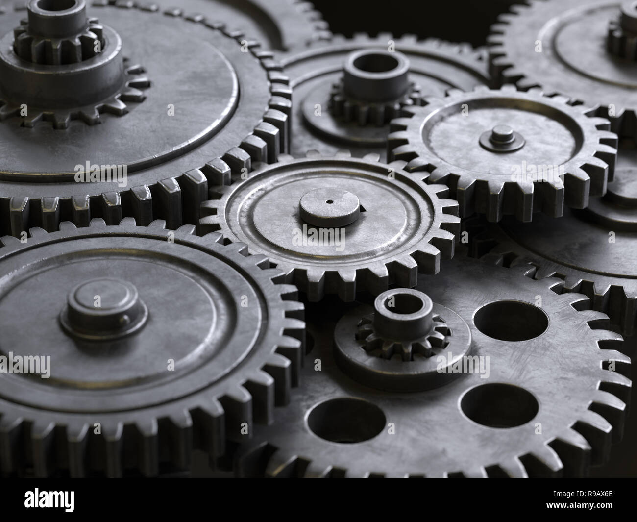 metallic gears and cogs,3d rendering,conceptual image Stock Photo - Alamy