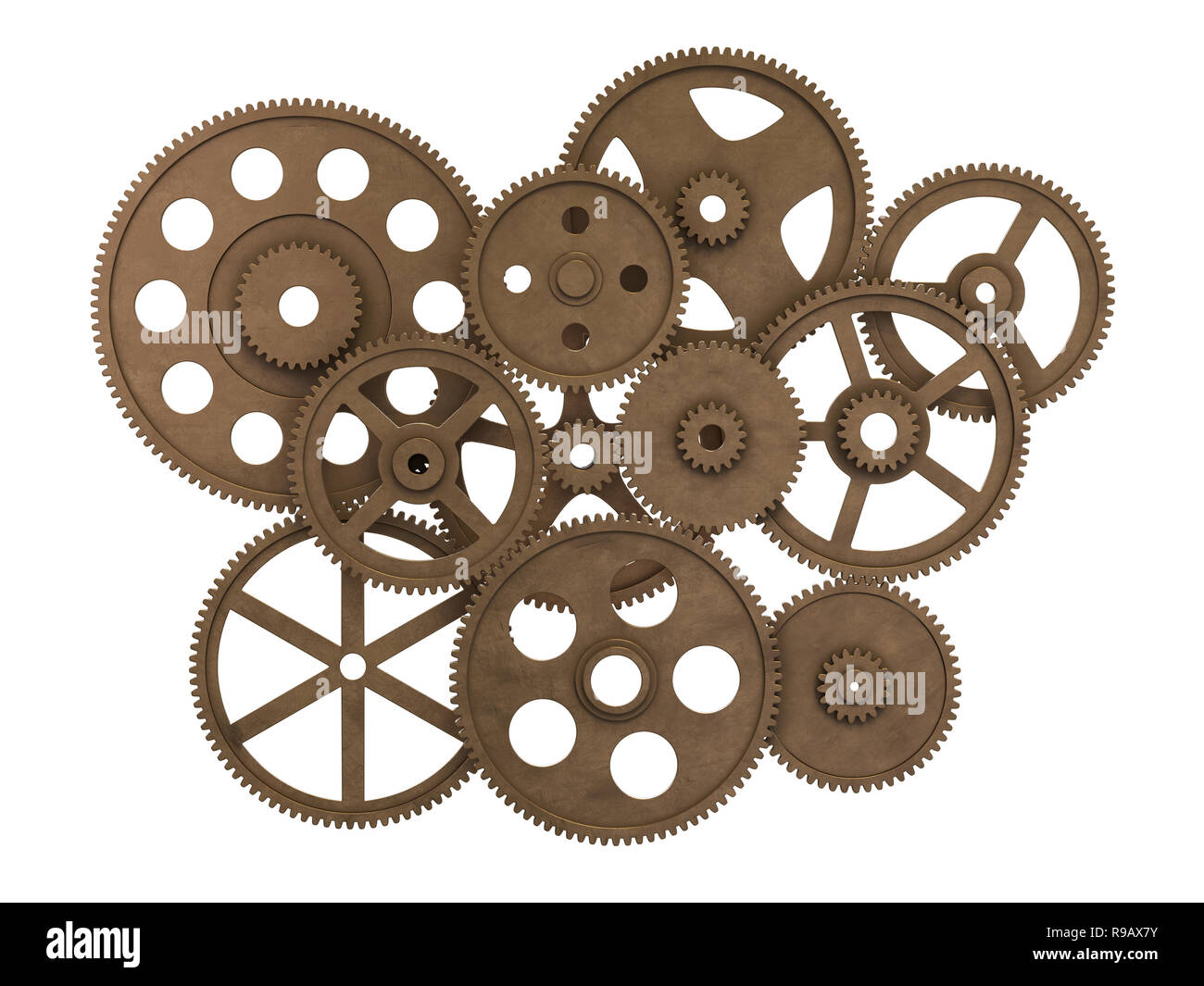 metallic gears and cogs,3d rendering,conceptual image Stock Photo - Alamy