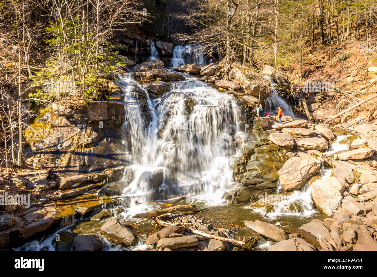 Lower Kaaterskill Falls in the Catskill Mountains in New York on a ...