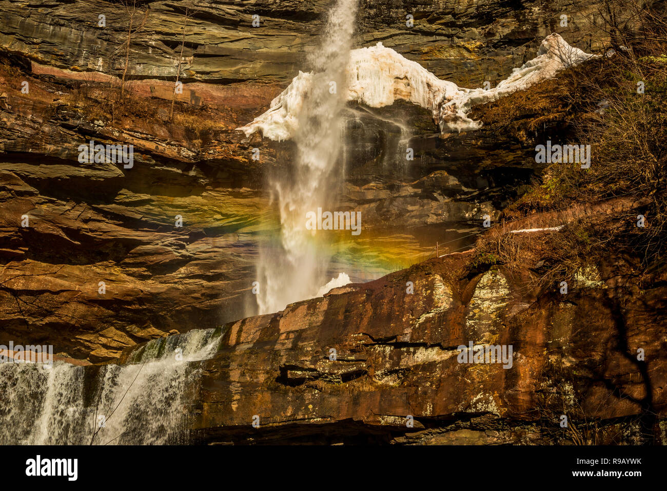 Kaaterskill Falls in the Catskill Mountains in New York on a Spring day ...