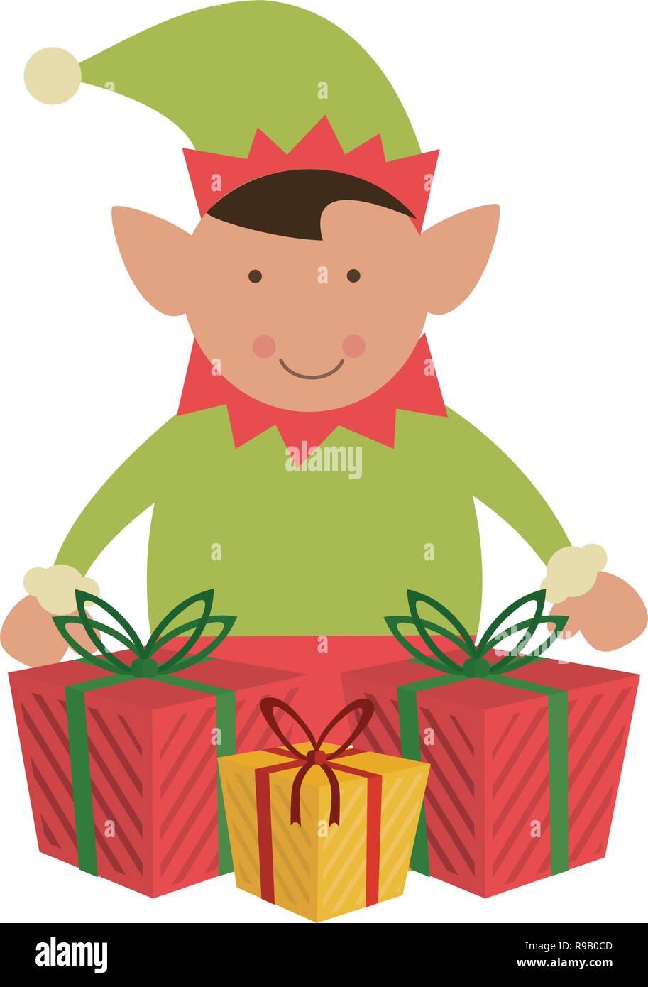 Christmas elf cartoon Stock Vector Image & Art - Alamy