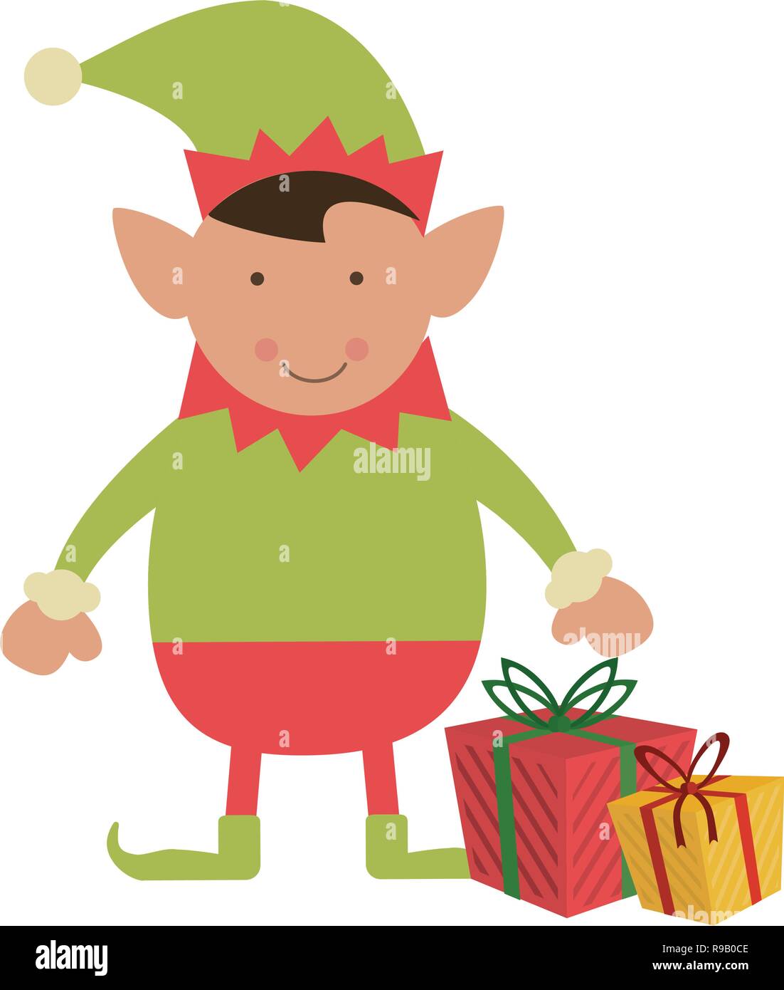 Christmas elf cartoon Stock Vector Image & Art - Alamy