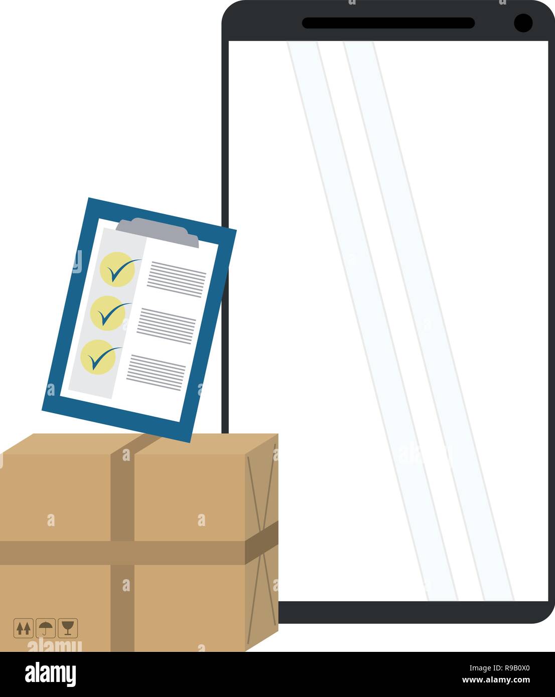 Delivery man box clipboard Stock Vector Images - Alamy