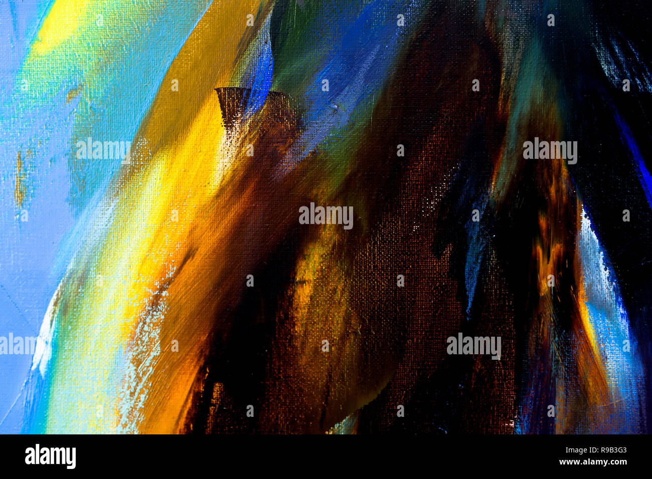 multi-colored strokes of oil paint on the artist's palette. the texture ...