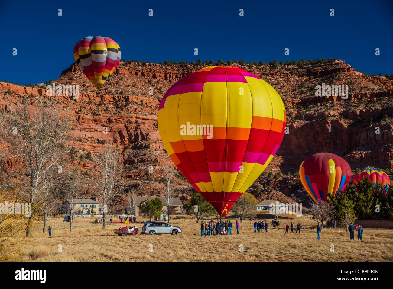 High red cliffs that contrast with the blue sky hi-res stock ...