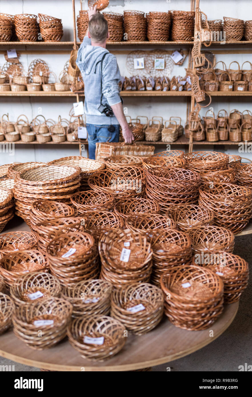 Camacha, Madeira, Portugal - April 19, 2018: Wicker baskets on sale in ...