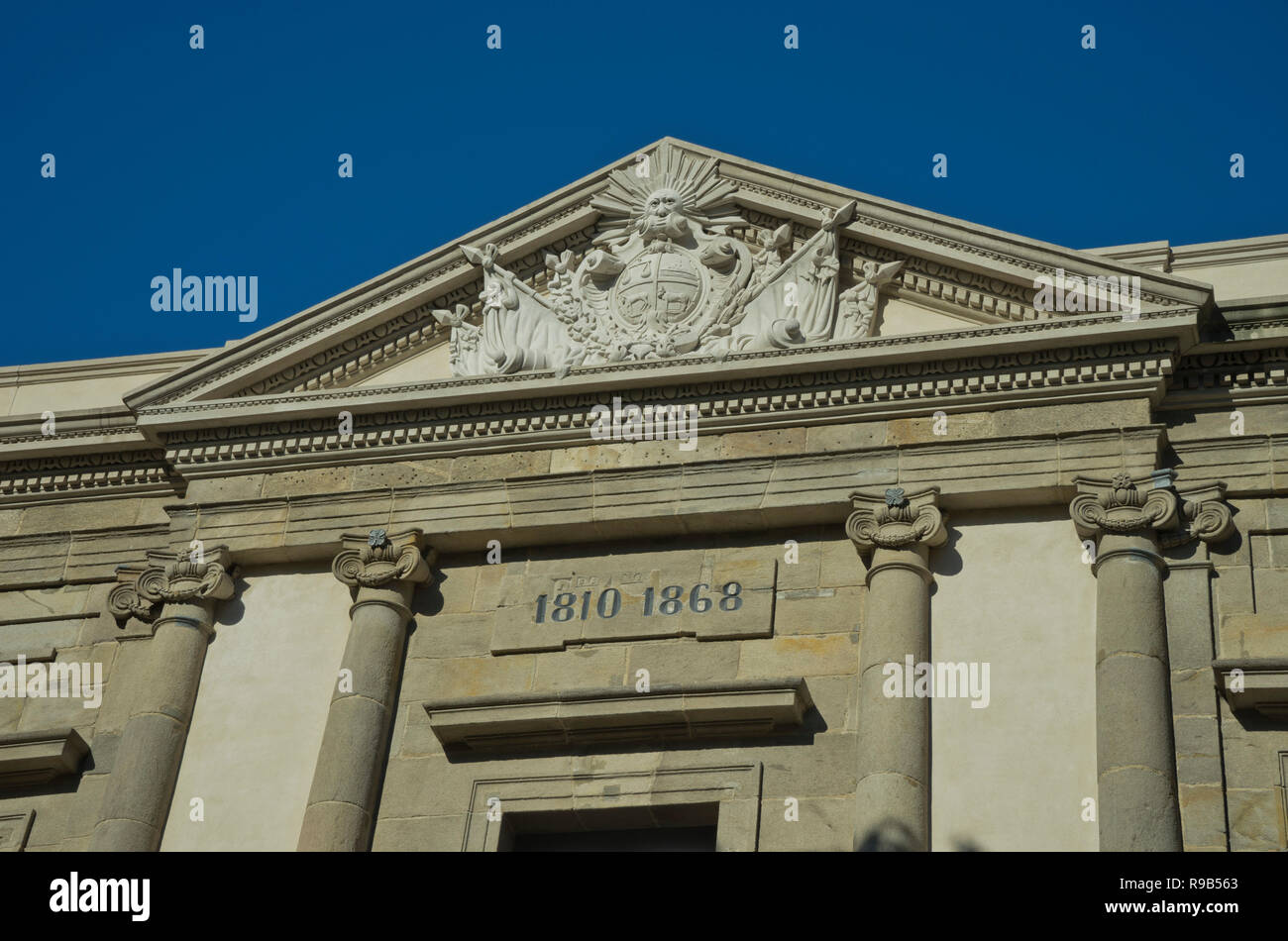 The first Town Hall in the historical old colonial town area of ...